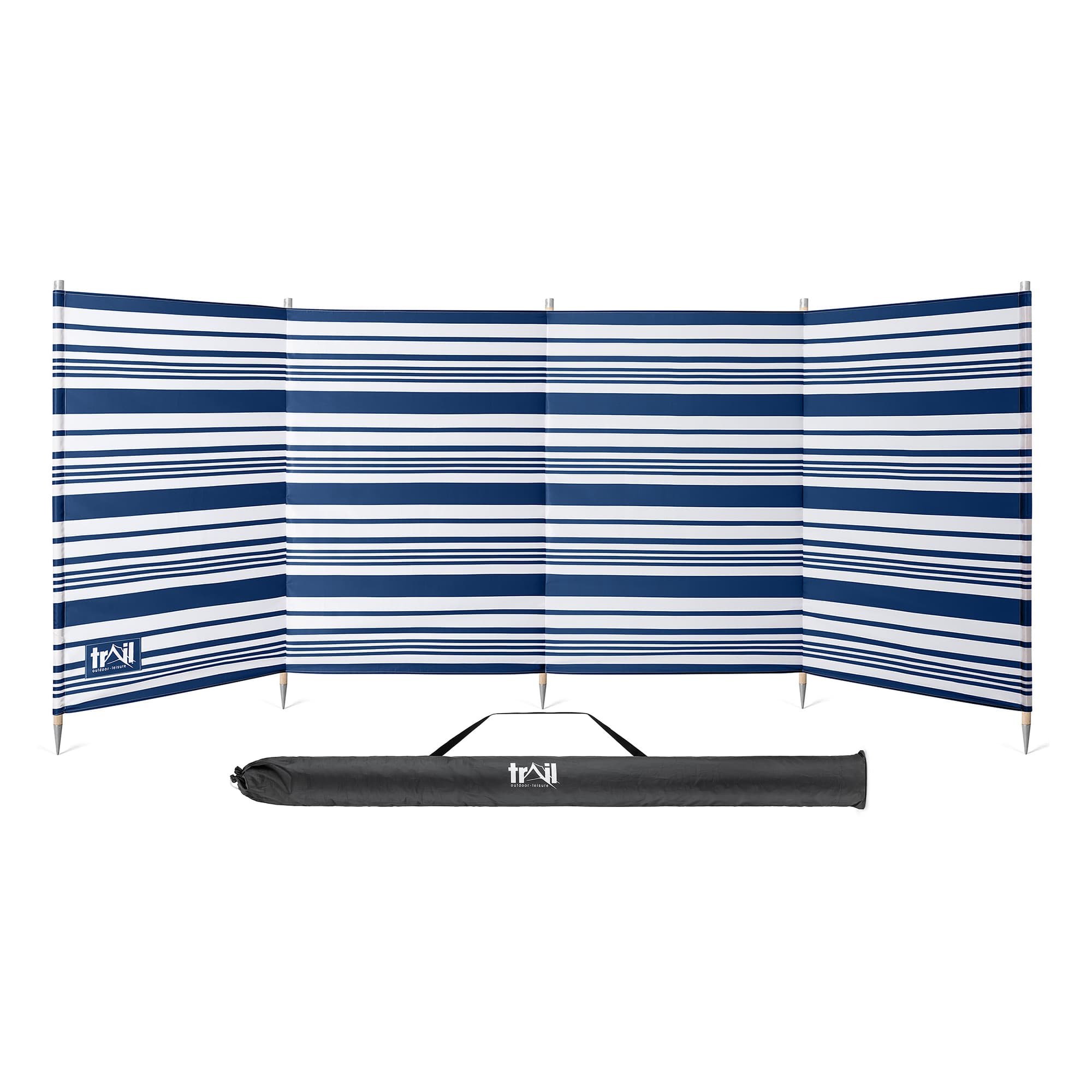 5 Pole Wooden Windbreak with Bag | 3.6m x 1.3m | Trail