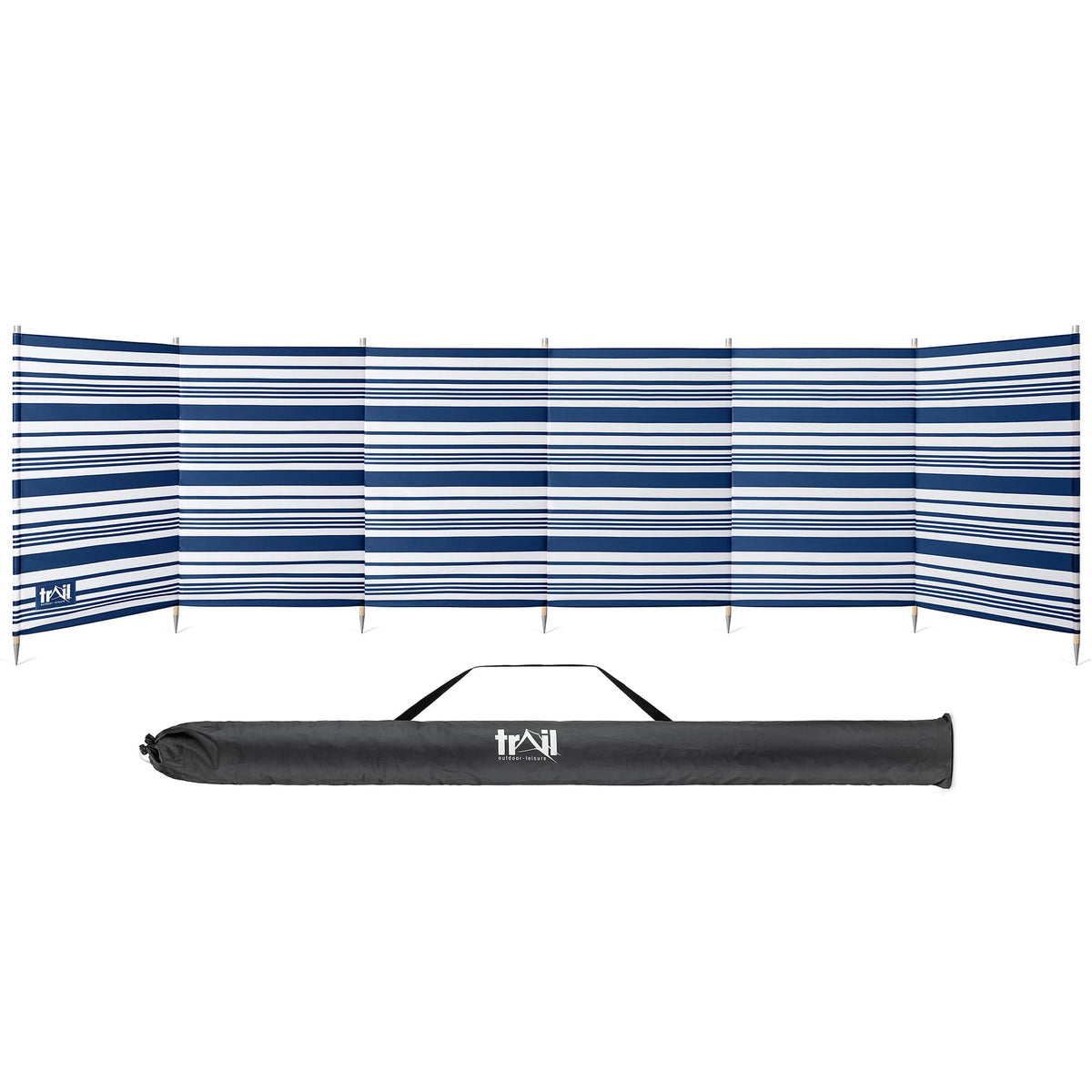 7 Pole Wooden Windbreak with Bag | 5.4m x 1.3m | Trail