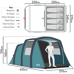 Brazen 4 Man Air Tent | 5000mm Waterproof | Trail